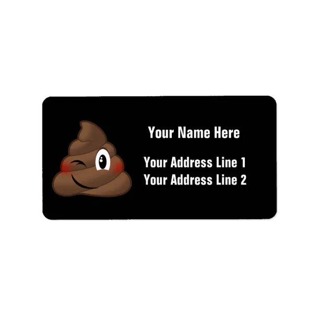 Winking Poop Emoji Label | Zazzle