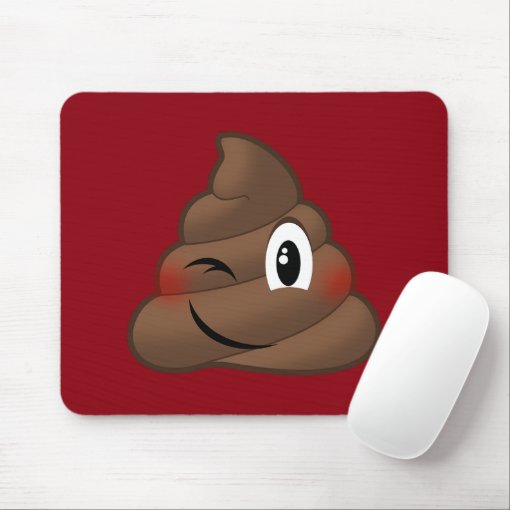 Winking Poop Emoji Mouse Pad | Zazzle
