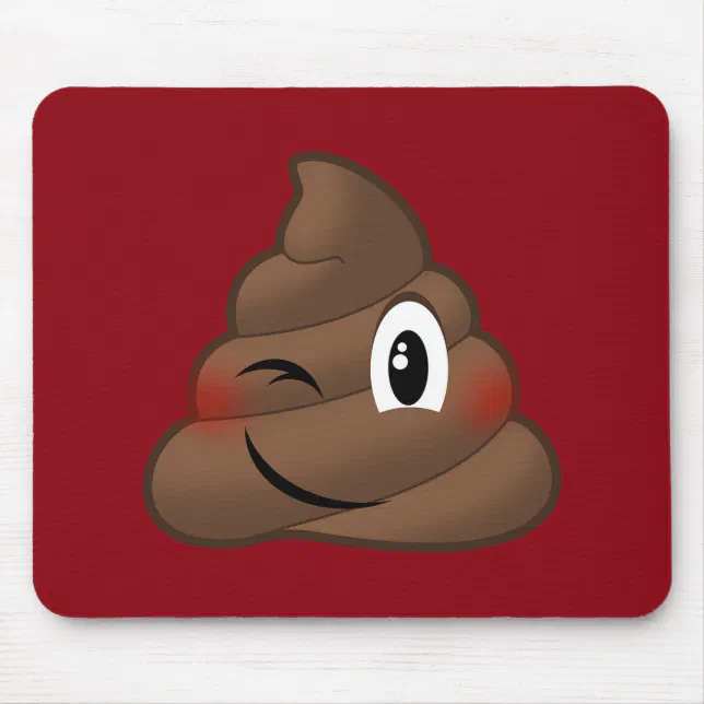 Winking Poop Emoji Mouse Pad | Zazzle