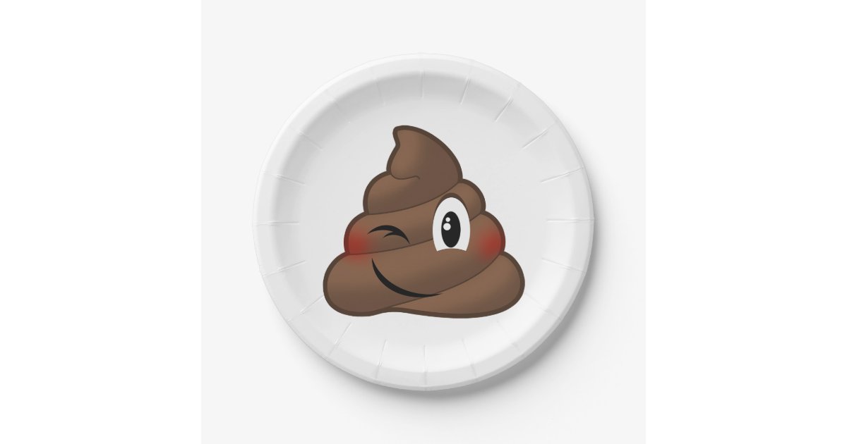Winking Poop Emoji Paper Plates | Zazzle