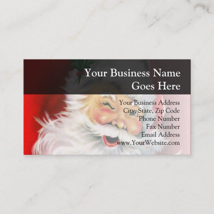 Winking Santa Business Card | Zazzle