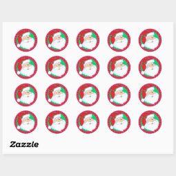 Winking Santa Claus Holiday Classic Round Sticker | Zazzle