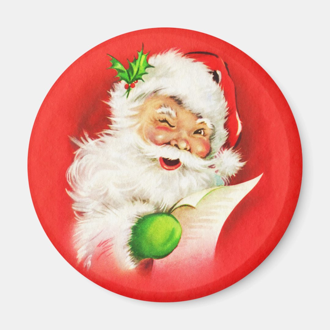 Winking Santa Claus Magnet | Zazzle