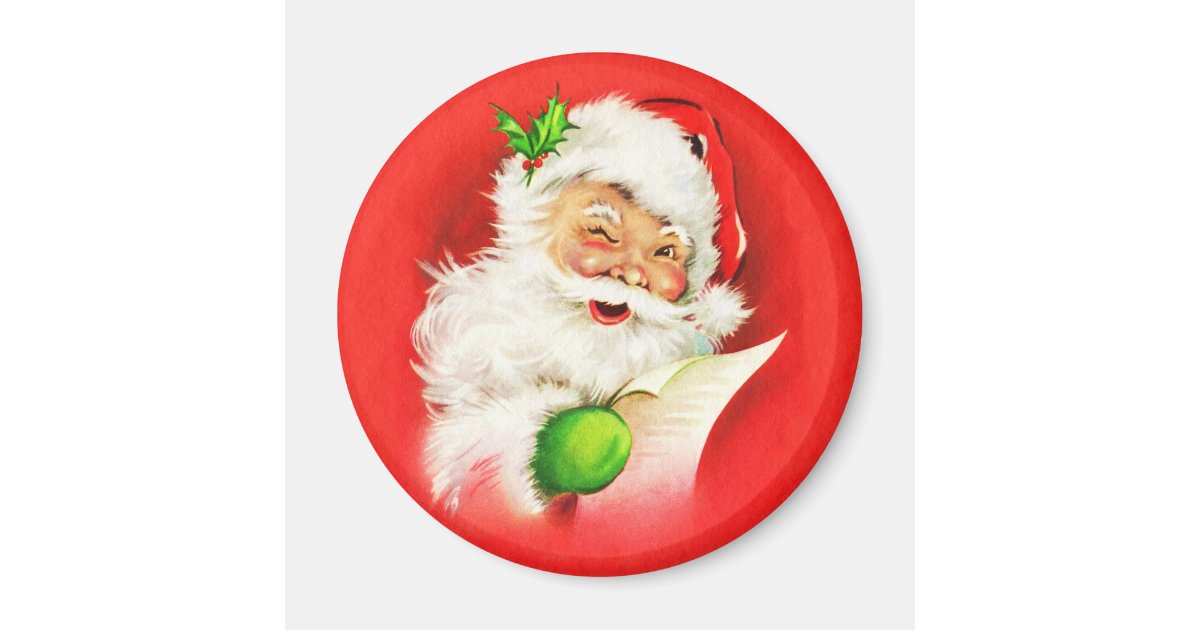 Winking Santa Claus Magnet | Zazzle