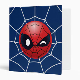 Winking Spider-Man Emoji 3 Ring Binder | Zazzle