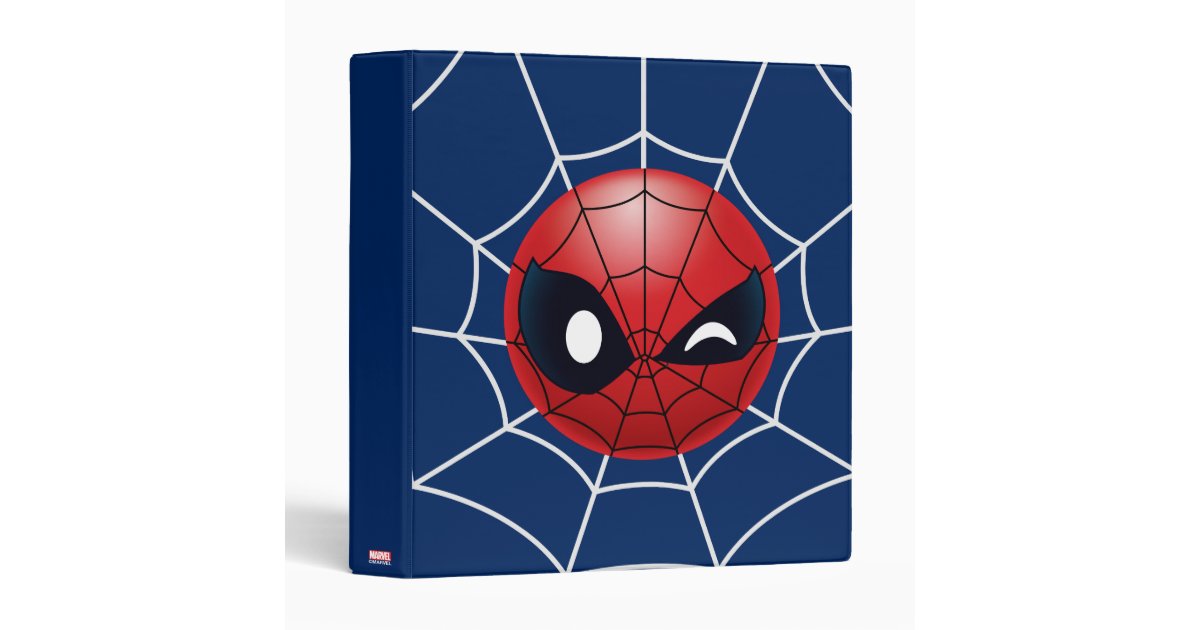 Winking Spider-Man Emoji 3 Ring Binder | Zazzle