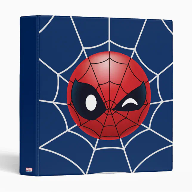 Winking Spider-Man Emoji 3 Ring Binder | Zazzle