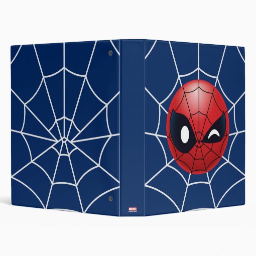 Winking Spider-Man Emoji 3 Ring Binder | Zazzle