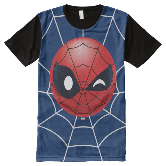 Winking Spider-Man Emoji All-Over-Print T-Shirt | Zazzle