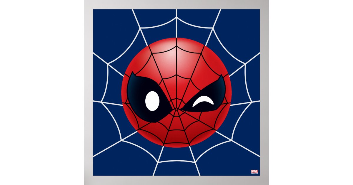 Winking Spider-Man Emoji Poster | Zazzle