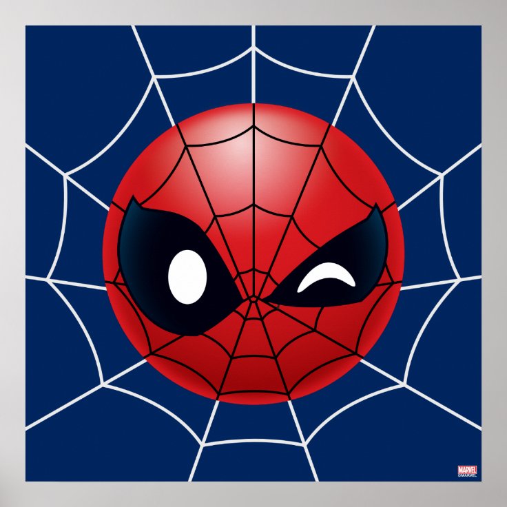 Winking Spider-Man Emoji Poster | Zazzle