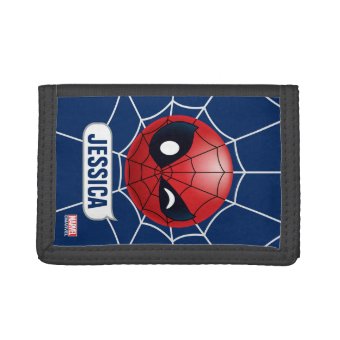 Winking Spider-Man Emoji Tri-fold Wallet | Zazzle