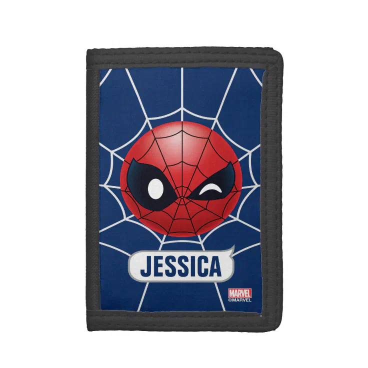 Winking Spider-Man Emoji Tri-fold Wallet | Zazzle