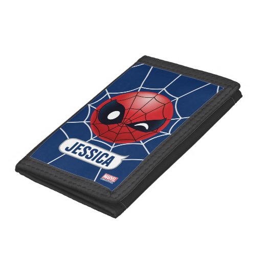 Winking Spider-Man Emoji Tri-fold Wallet | Zazzle