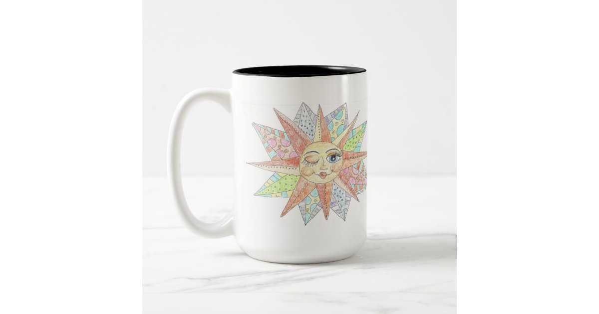 Winking Sun - CBS Sunday Morning Two-Tone Coffee Mug | Zazzle