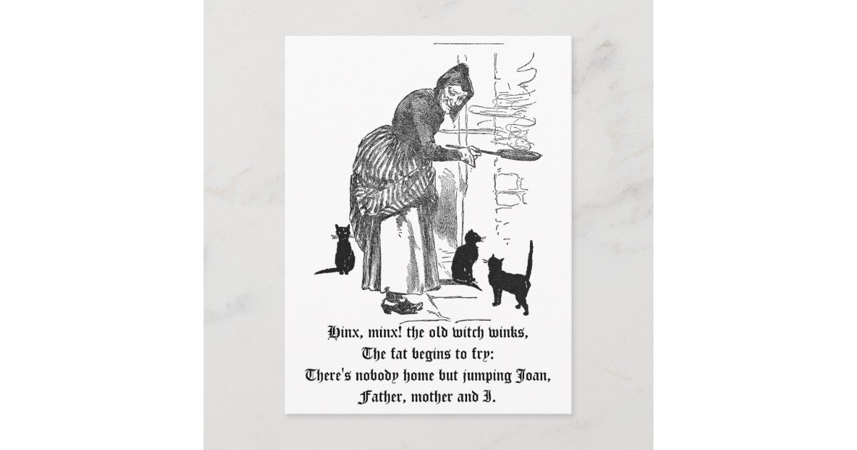 Winking Witch Nursery Rhyme Postcard | Zazzle