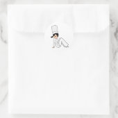 Winking Women Chef Sticker with Pretty Illustratio | Zazzle