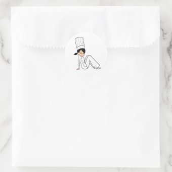 Winking Women Chef Sticker with Pretty Illustratio | Zazzle