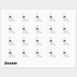 Winking Women Chef Sticker with Pretty Illustratio | Zazzle