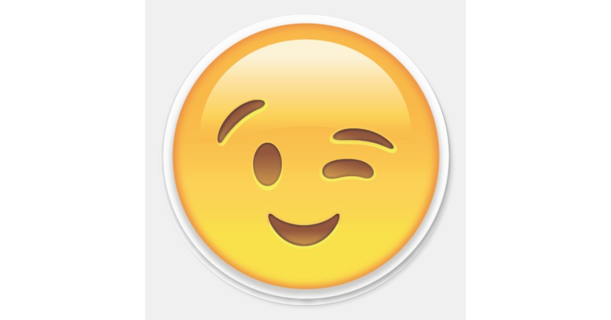 Winky Emoji Sticker | Zazzle