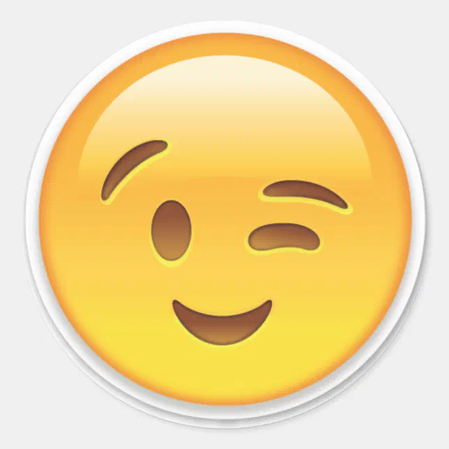 Winky Emoji Sticker | Zazzle