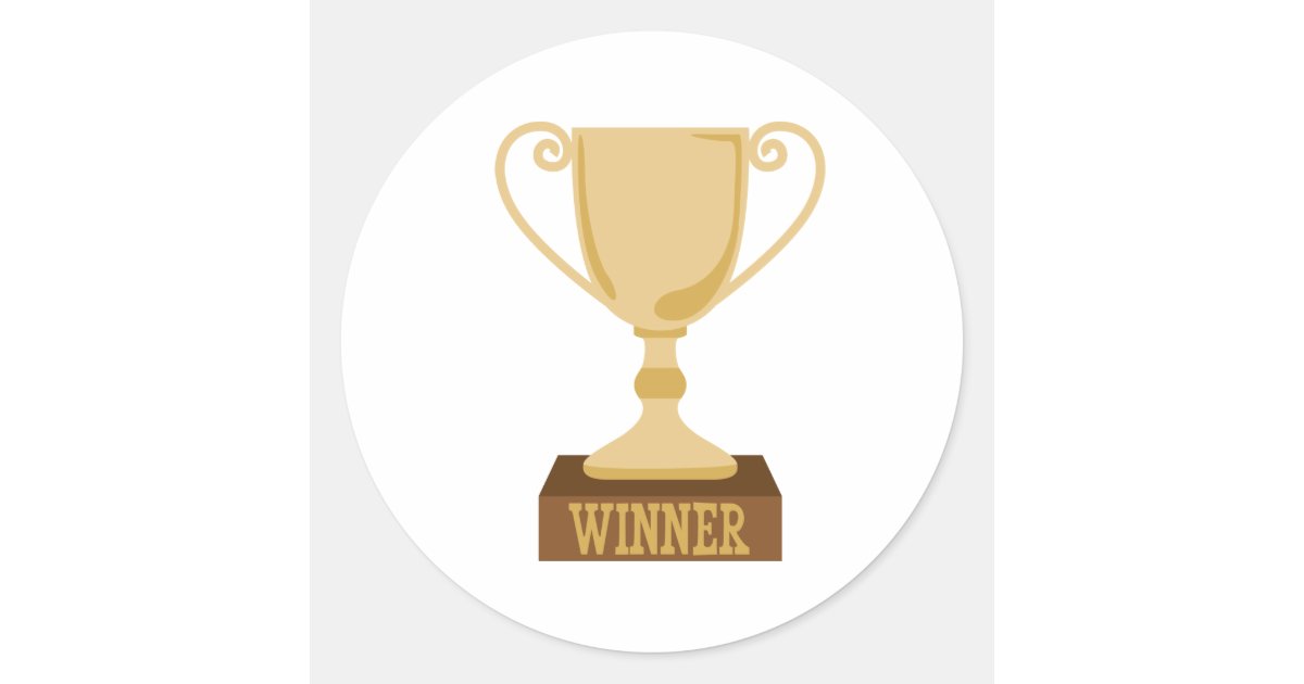 Winner Trophy Classic Round Sticker | Zazzle