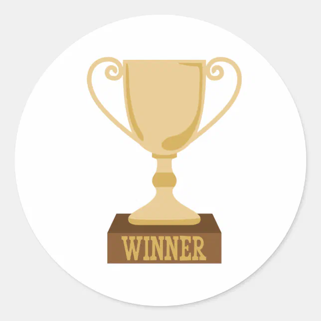 Winner Trophy Classic Round Sticker | Zazzle