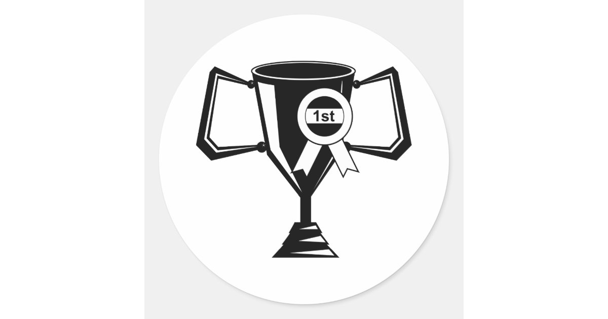 Winners Trophy Classic Round Sticker | Zazzle