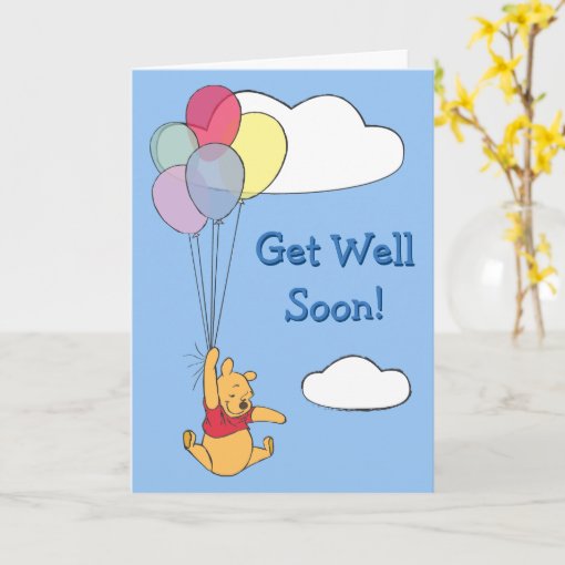 Winnie the Pooh and Balloons | Get Well Card | Zazzle