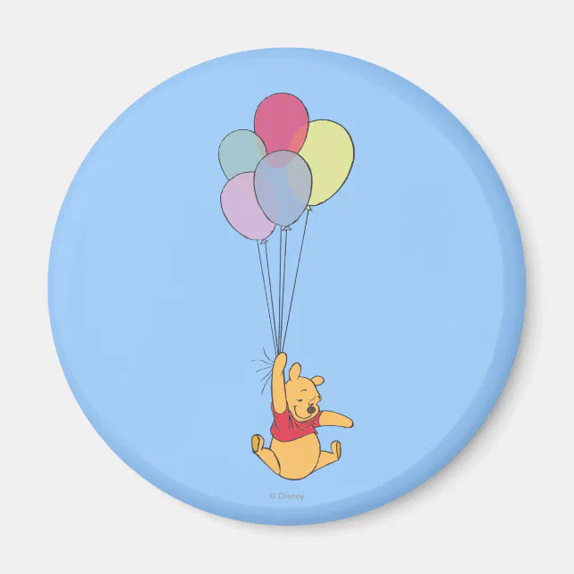 Winnie the Pooh and Balloons Magnet | Zazzle