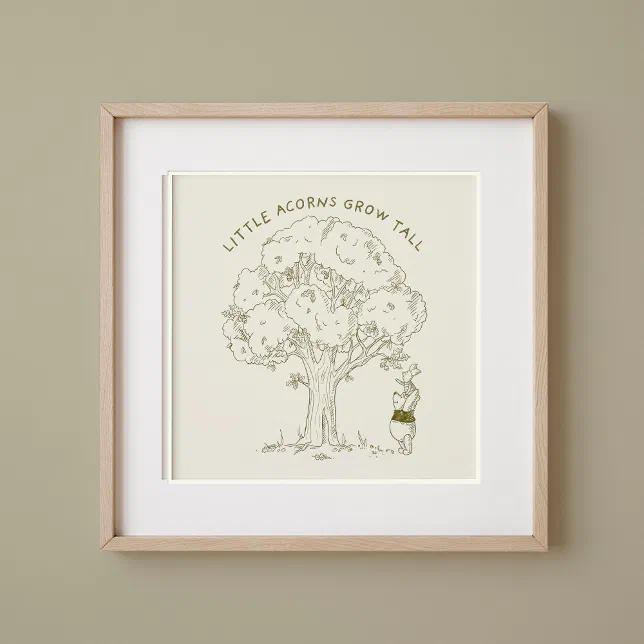 Winnie the Pooh and Piglet Acorn Tree - Nursery Poster | Zazzle