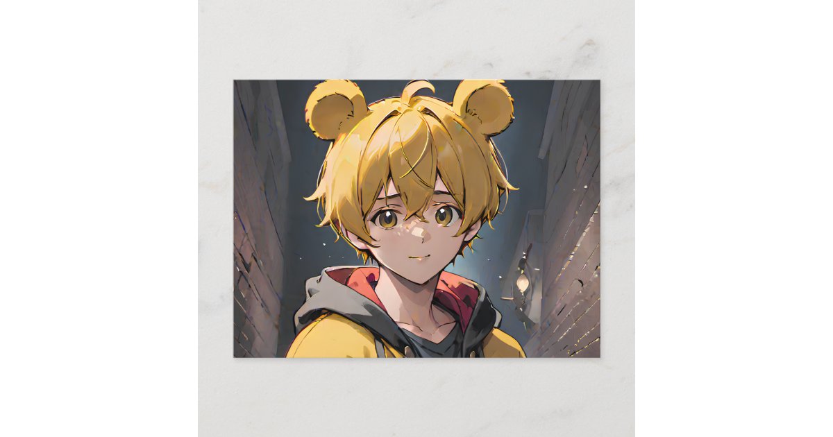 Winnie the Pooh Anime Guy V6 Postcard | Zazzle