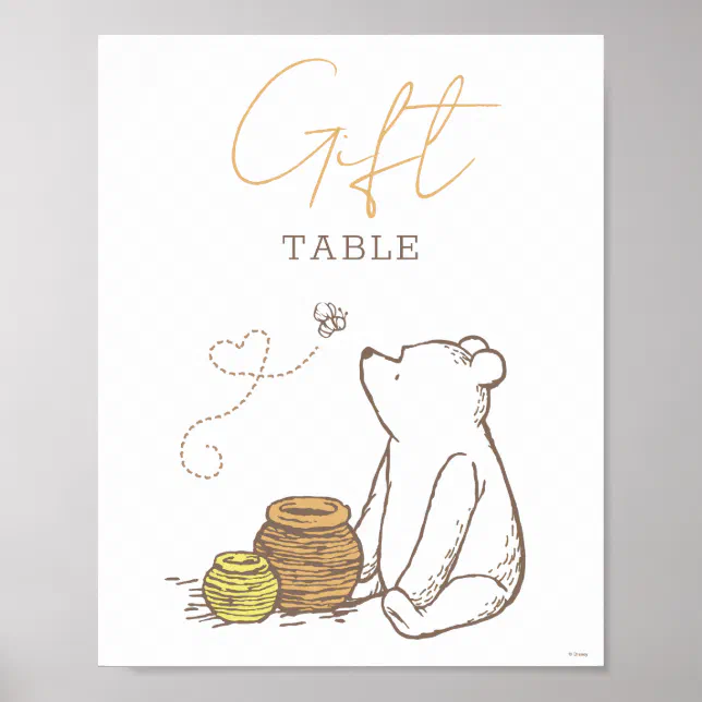 Winnie the Pooh Baby Shower Gift Table Poster | Zazzle