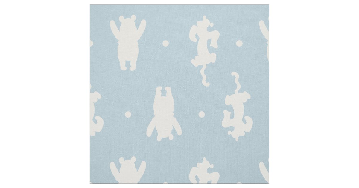 Winnie the Pooh | Blue Pastel Polka Dot Pattern Fabric | Zazzle