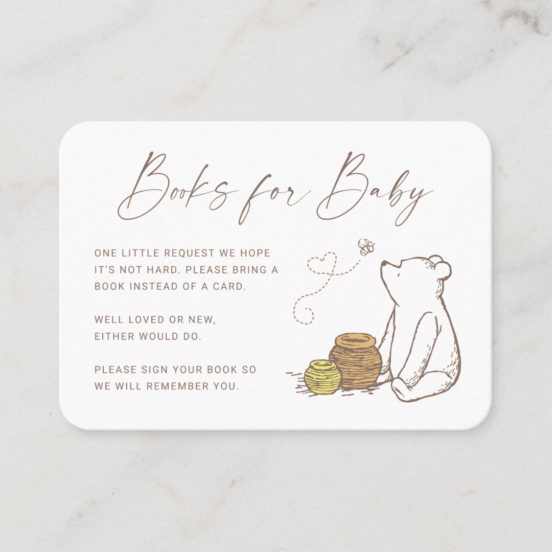 Winnie the Pooh Books for Baby Insert Card | Zazzle