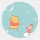 Winnie the Pooh bubbles Classic Round Sticker | Zazzle