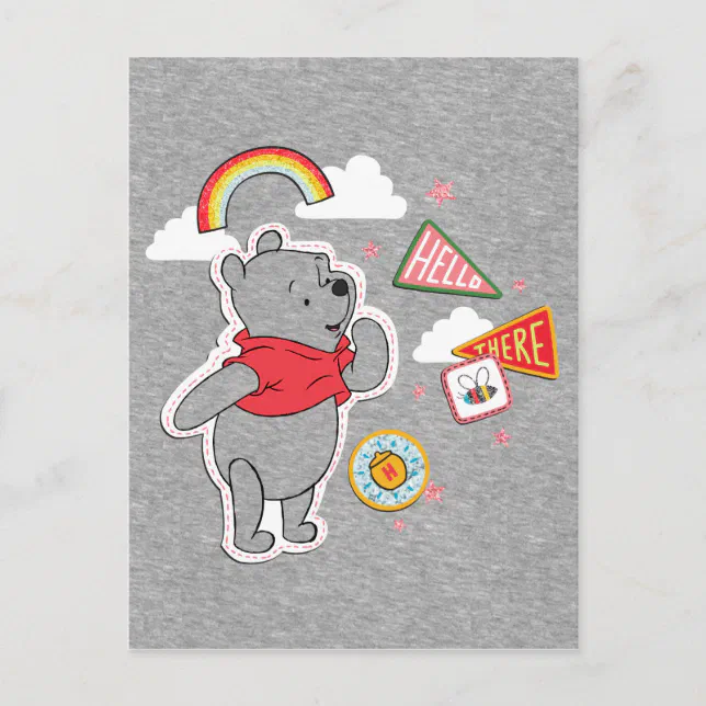 Winnie the Pooh Craft Patches - Hello There Postcard | Zazzle