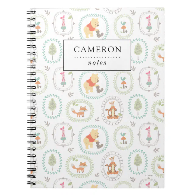 Winnie the Pooh | Cute Woodland Animals Pattern Notebook | Zazzle