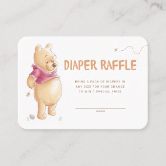 Winnie the Pooh Fall Diaper Raffle Insert Card | Zazzle
