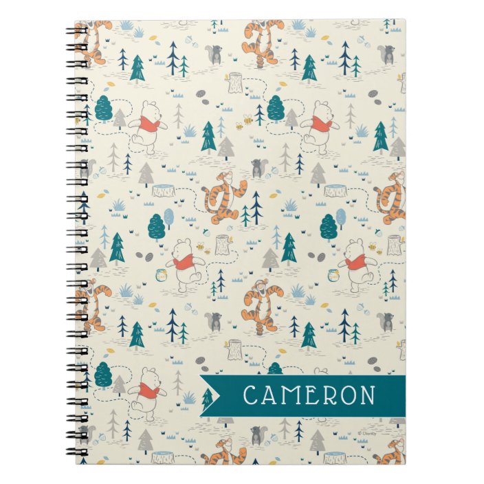 Winnie the Pooh | Forest Animals Pattern Notebook | Zazzle.com