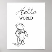 Winnie the Pooh | Hello World Quote Poster | Zazzle