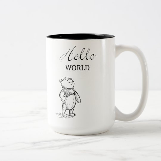 Winnie the Pooh | Hello World Quote Two-Tone Coffee Mug | Zazzle.com