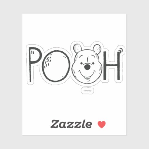 Winnie the Pooh Name Sticker | Zazzle