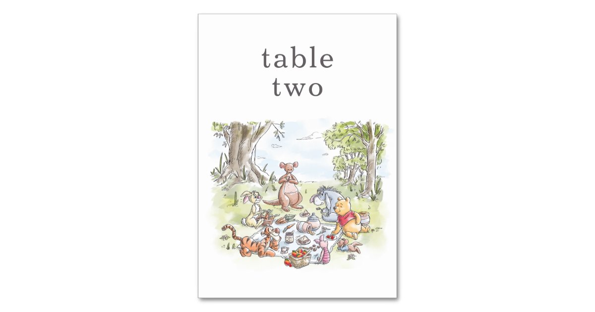 Winnie the Pooh & Pals Picnic Table Number | Zazzle
