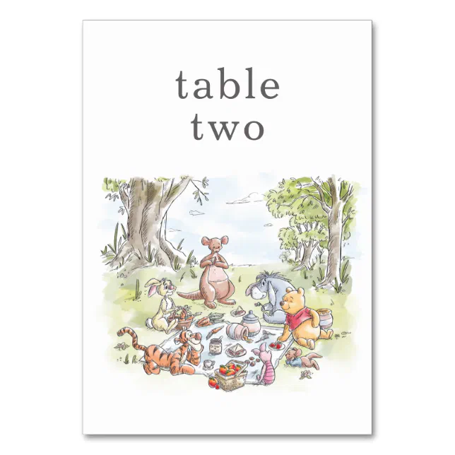 Winnie the Pooh & Pals Picnic Table Number | Zazzle