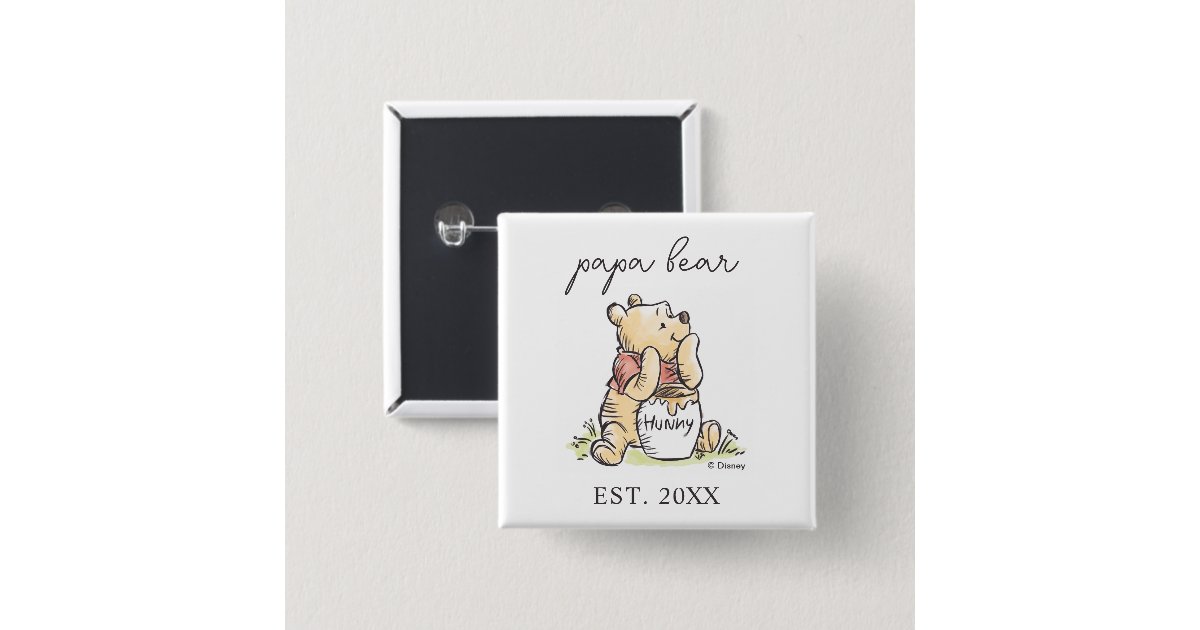 Winnie the Pooh | Papa Bear - New Dad Button | Zazzle