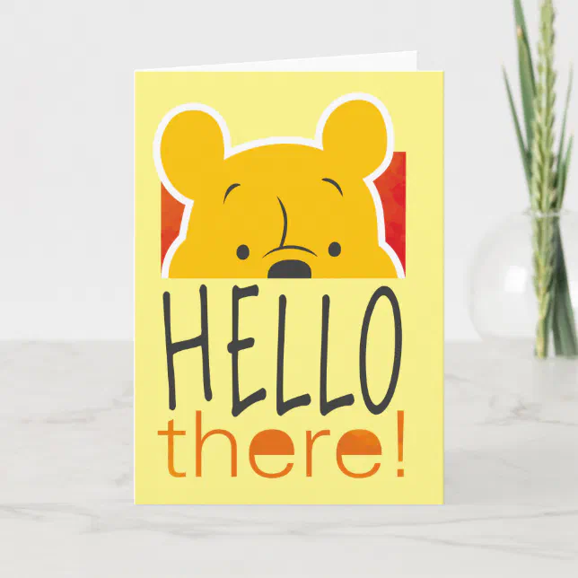 Winnie the Pooh Peeking - Hello There Card | Zazzle
