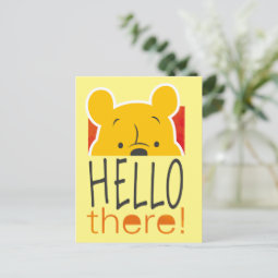 Winnie the Pooh Peeking - Hello There Postcard | Zazzle