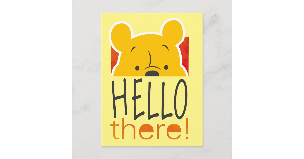 Winnie the Pooh Peeking - Hello There Postcard | Zazzle
