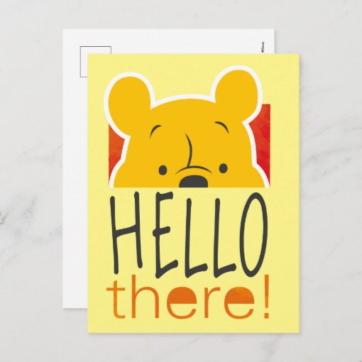 Winnie the Pooh Peeking - Hello There Postcard | Zazzle